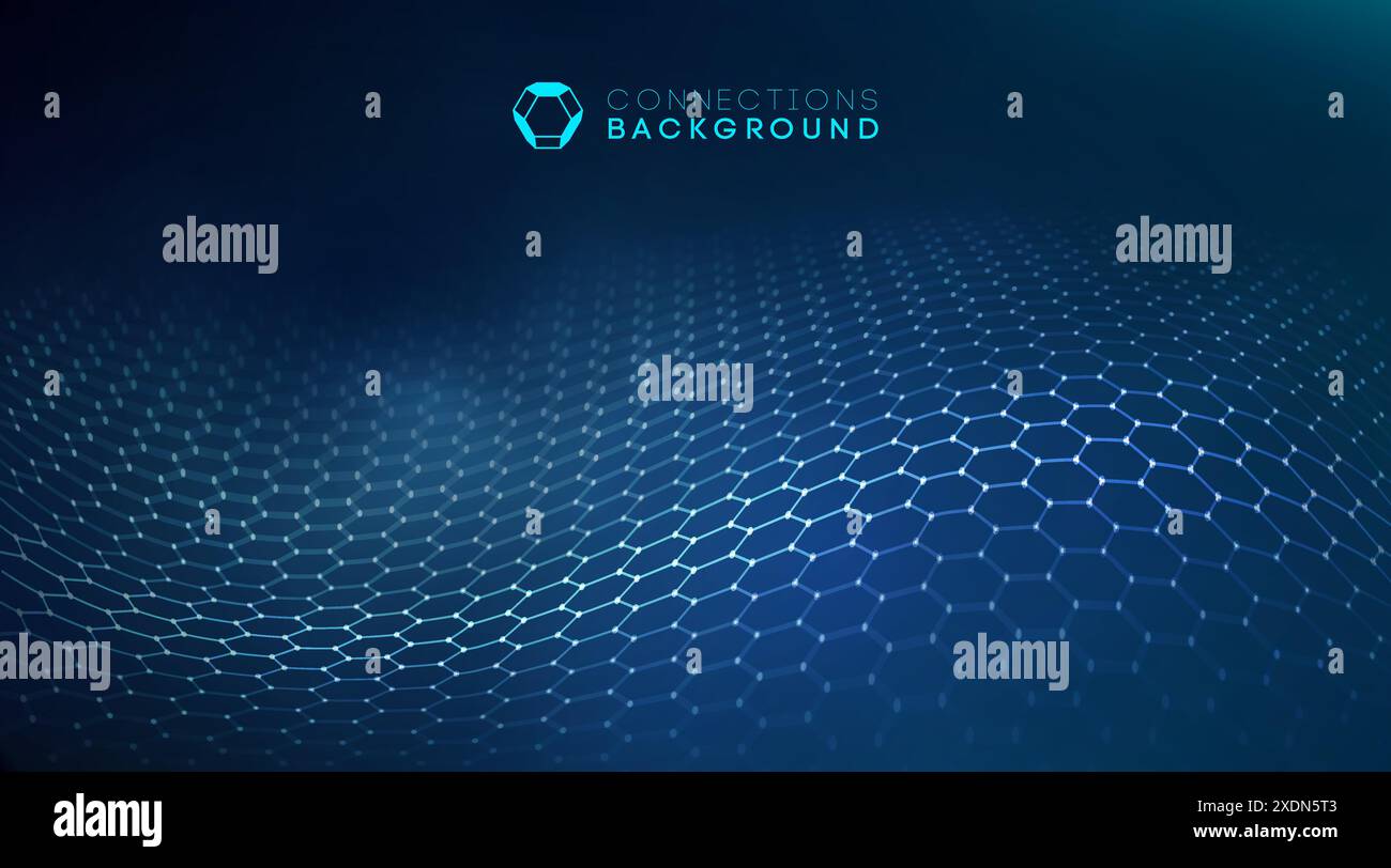 Hexagonal Network Connections Digital Background Stock Vector Image & Art - Alamy