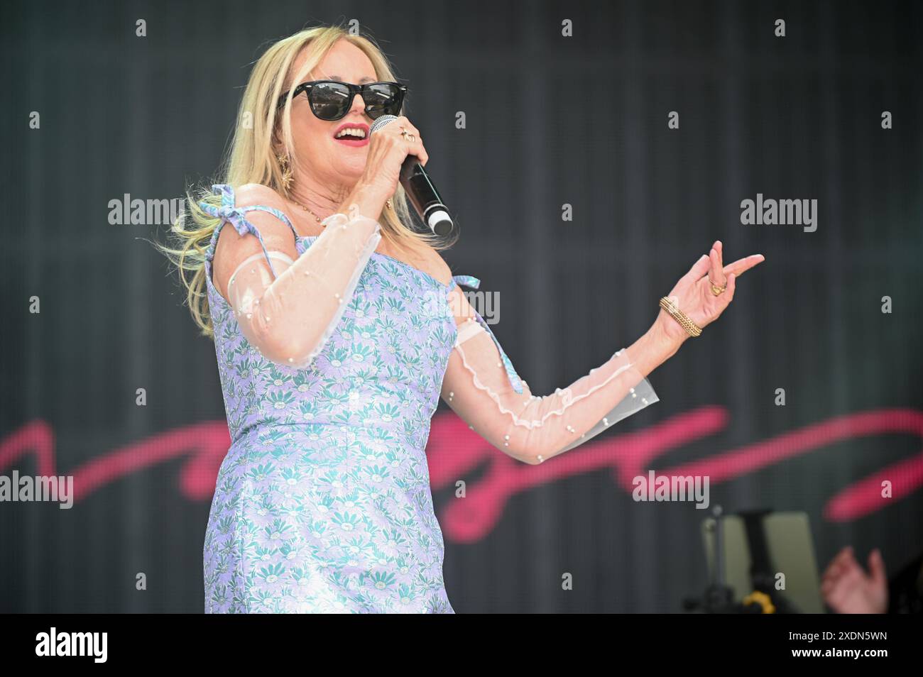 Leeds, UK. 22nd June, 2024. Claire Grogan of Altered Images Performs at ...
