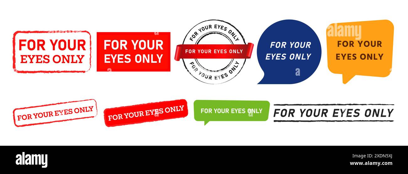 for your eyes only stamp and speech bubble sign for private secret ...