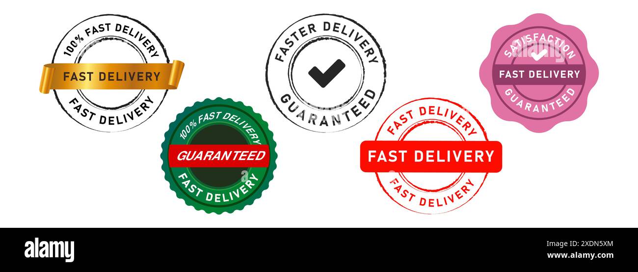 fast delivery circle stamp and seal badge label sticker sign for speed ...