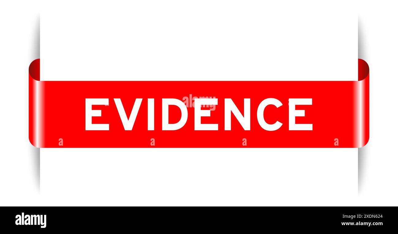 Red Color Inserted Label Banner With Word Evidence On White Background Stock Vector Image And Art