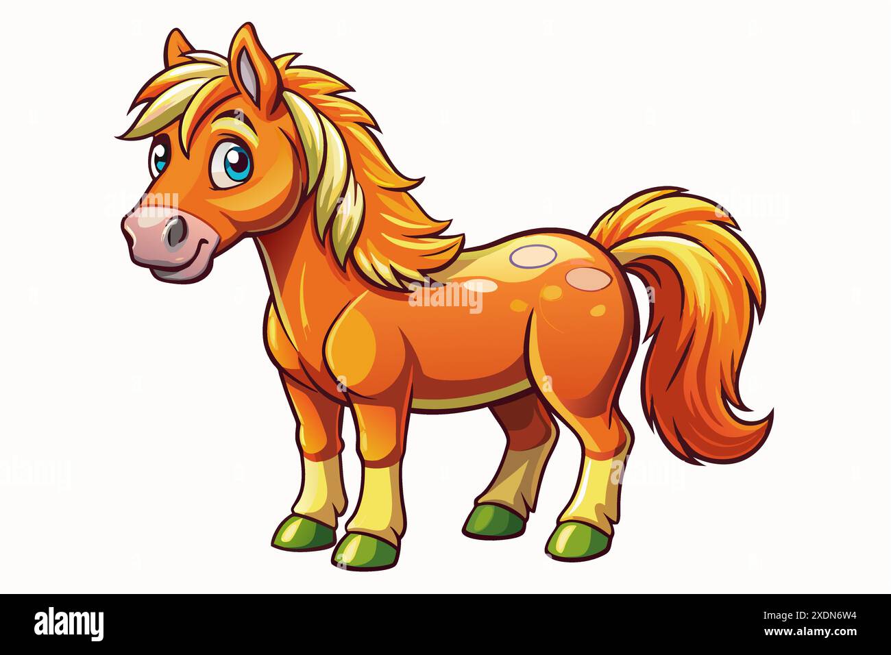 Charming cartoon pony with flowing mane and expressive eyes in a fun ...