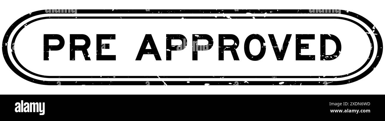 Grunge black pre approved word rubber seal stamp on white background ...