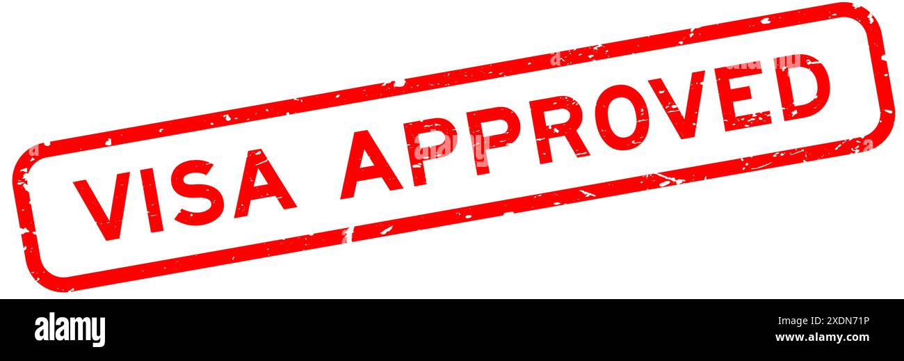Grunge red visa approved word square rubber seal stamp on white background Stock Vector Image ...