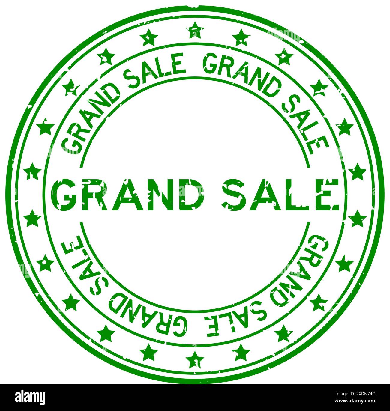Grunge green grand sale word round rubber seal stamp on white ...
