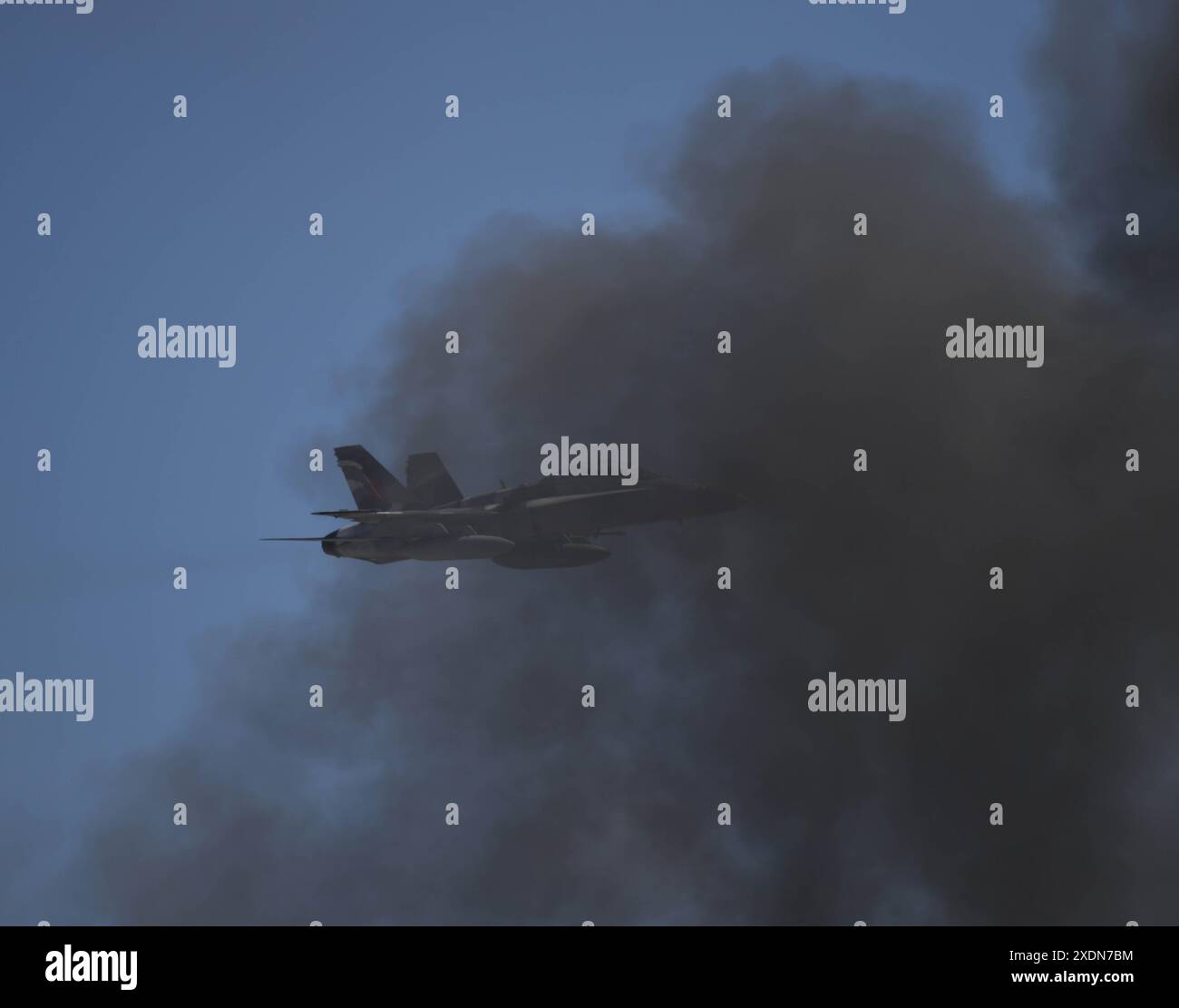 United States Marine Corps F/A-18D flys throught smoke Stock Photo - Alamy