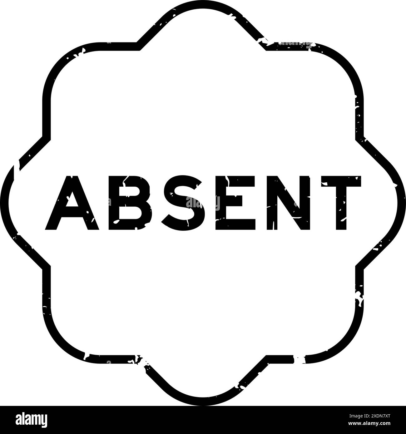 Grunge black absent word rubber seal stamp on white background Stock ...