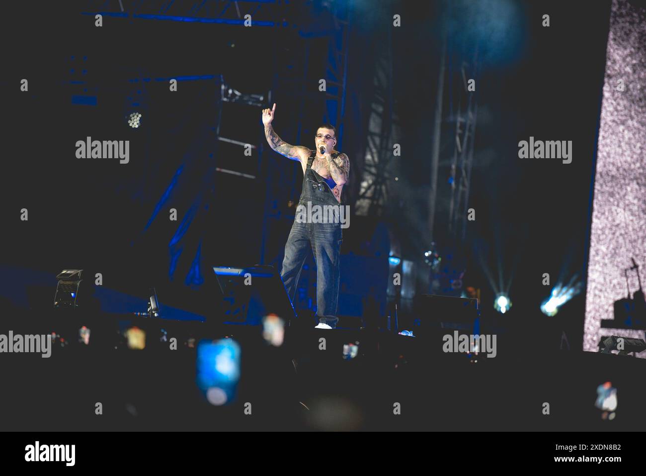 June 21, 2024, Naples, Italy: Italian rapper Emanuele Palumbo better ...