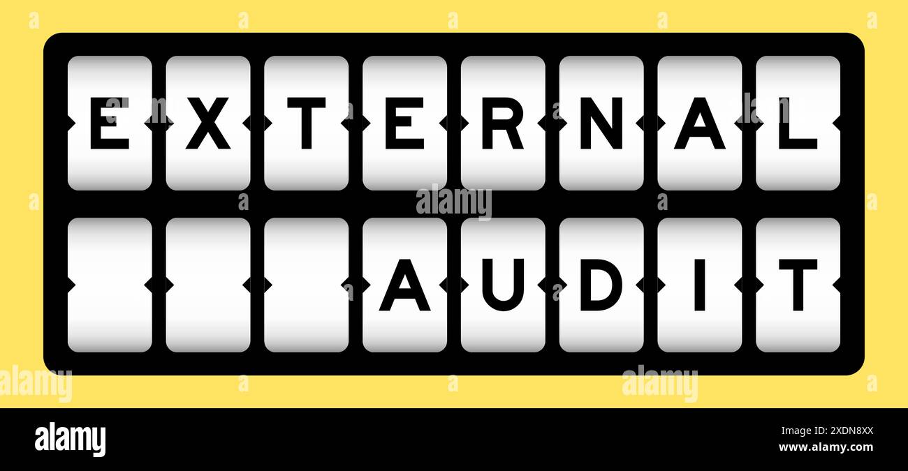 Black color in word external audit on slot banner with yellow color ...