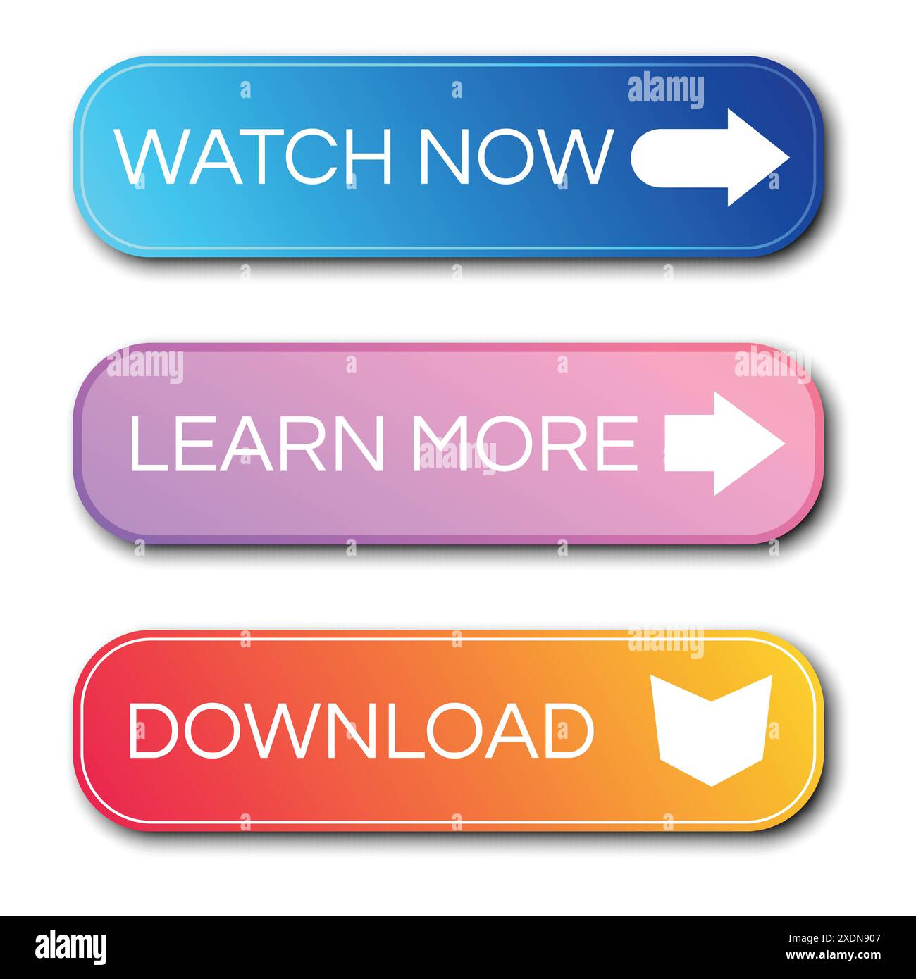 Set of three modern gradient buttons with shadows. Read more Buttons. Vector illustration Stock ...