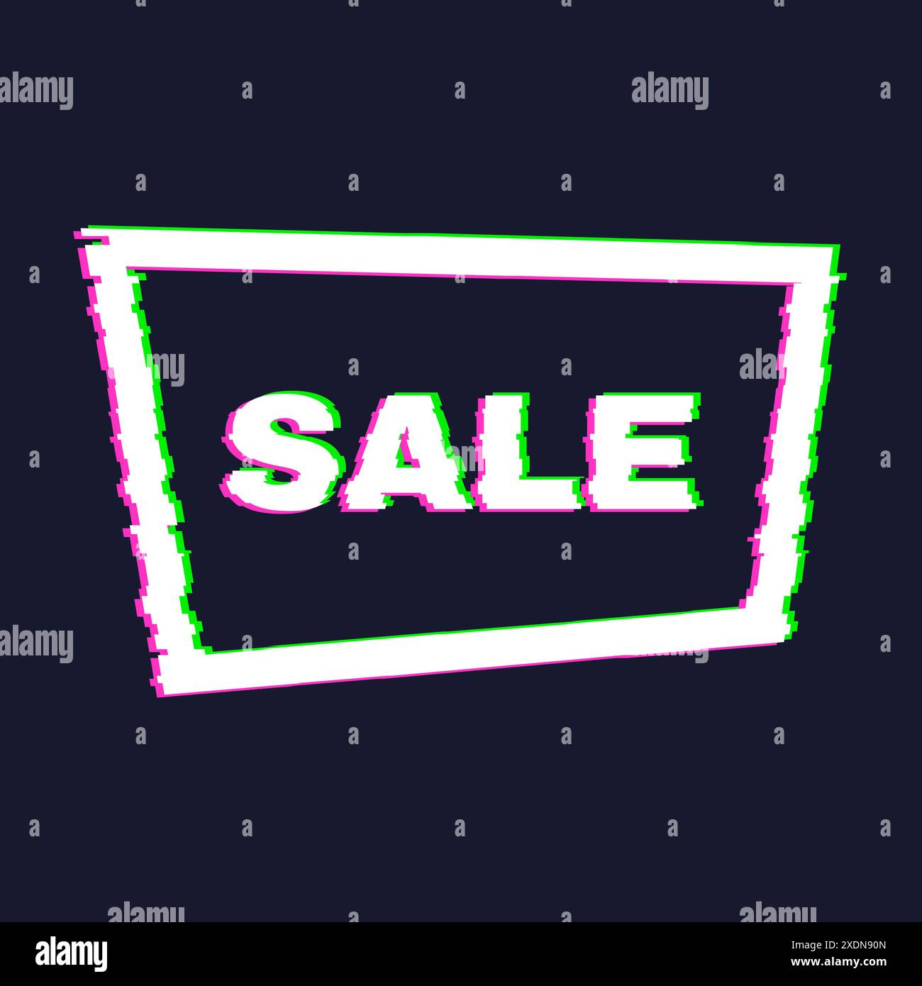 Distorted glitch sale banner with error effect on the edges and in text ...