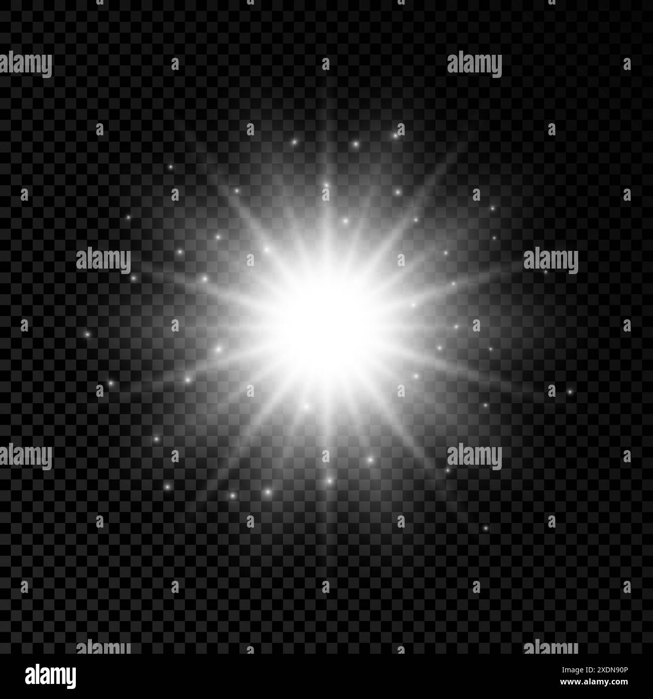Light effect of lens flares. White glowing lights starburst effects with sparkles on a ...
