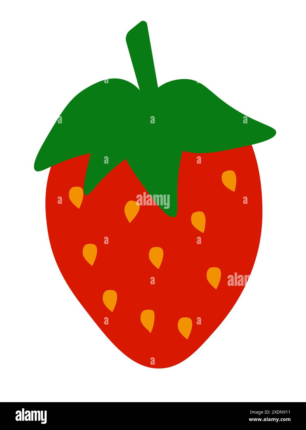 Simple Strawberry Element. Berry food summer. Vector flat illustration ...