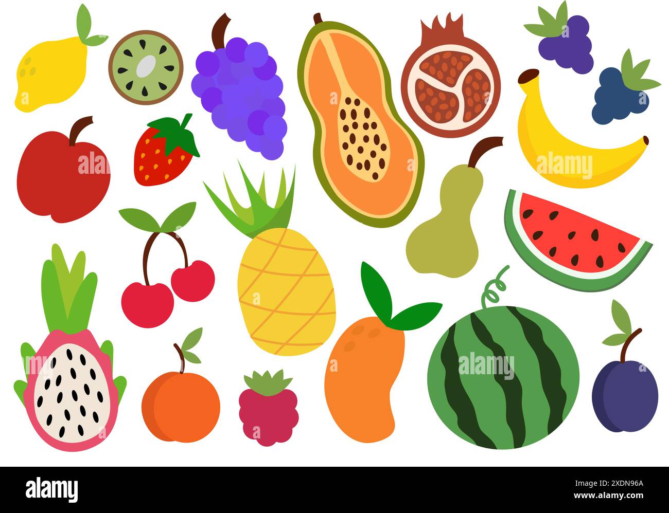 Watermelon mango pineapple dragon Stock Vector Images - Alamy
