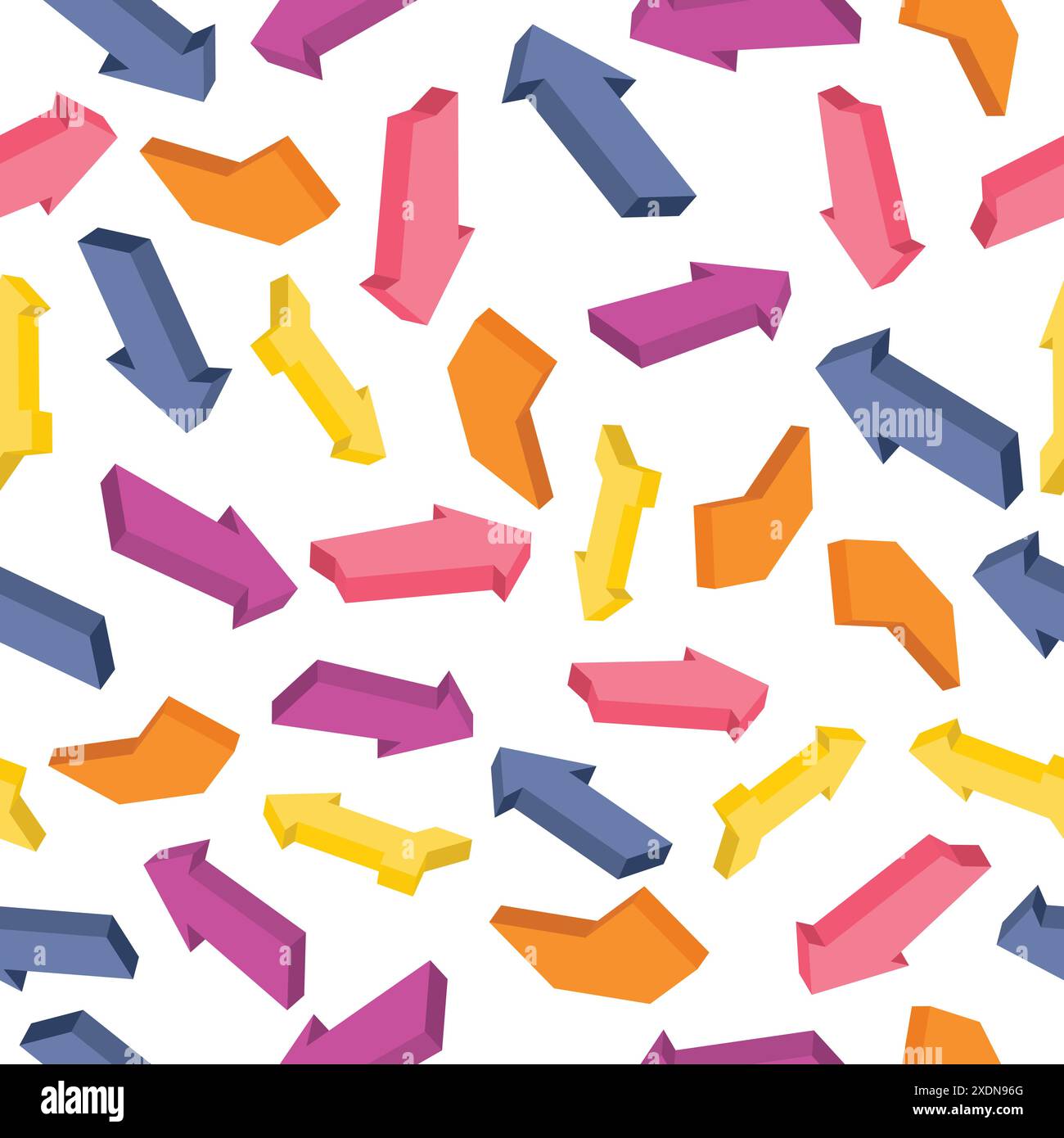 Seamless pattern with colorful isometric arrows. Vector illustration ...