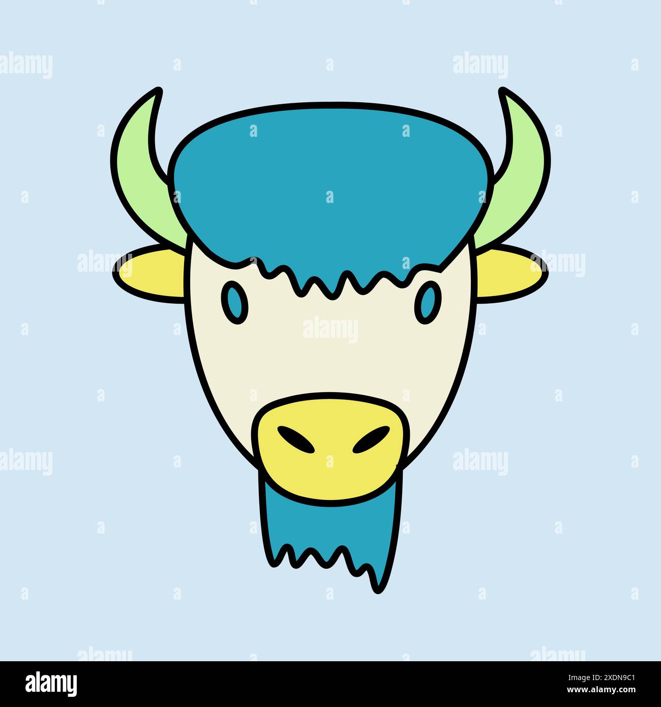 Bison buffalo ox icon. Animal head vector. Agriculture sign. Graph ...