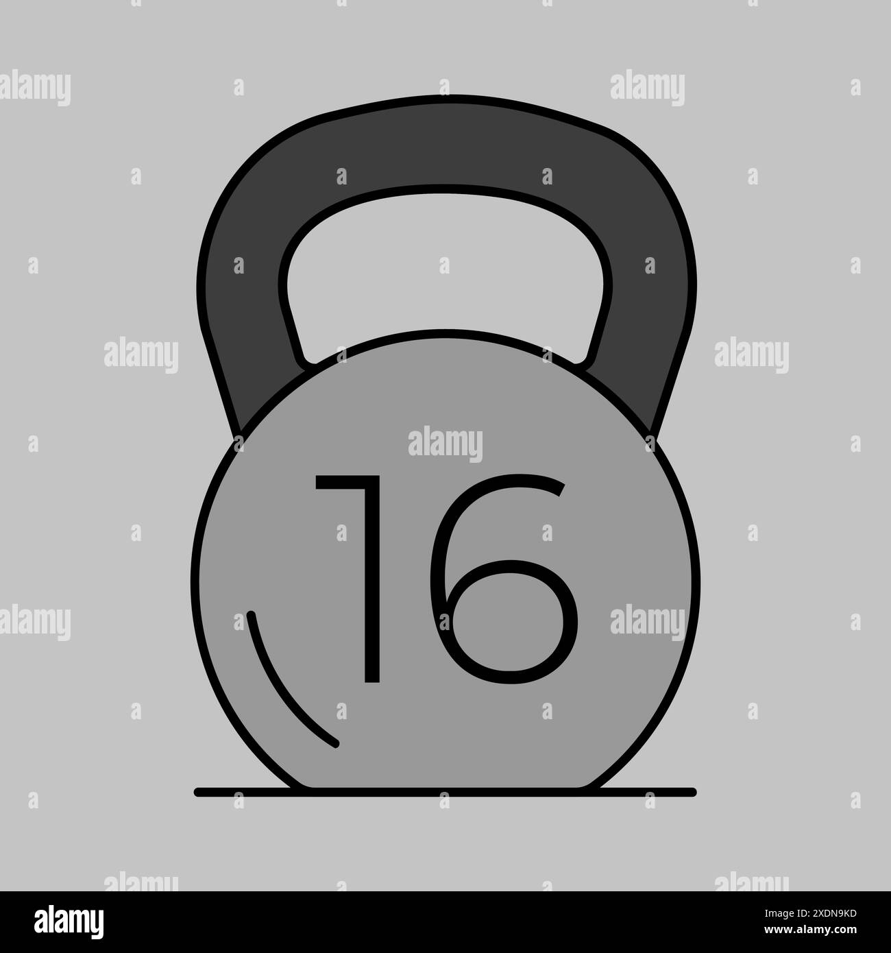 Kettlebell vector grayscale icon. Graph symbol for fitness and weight ...