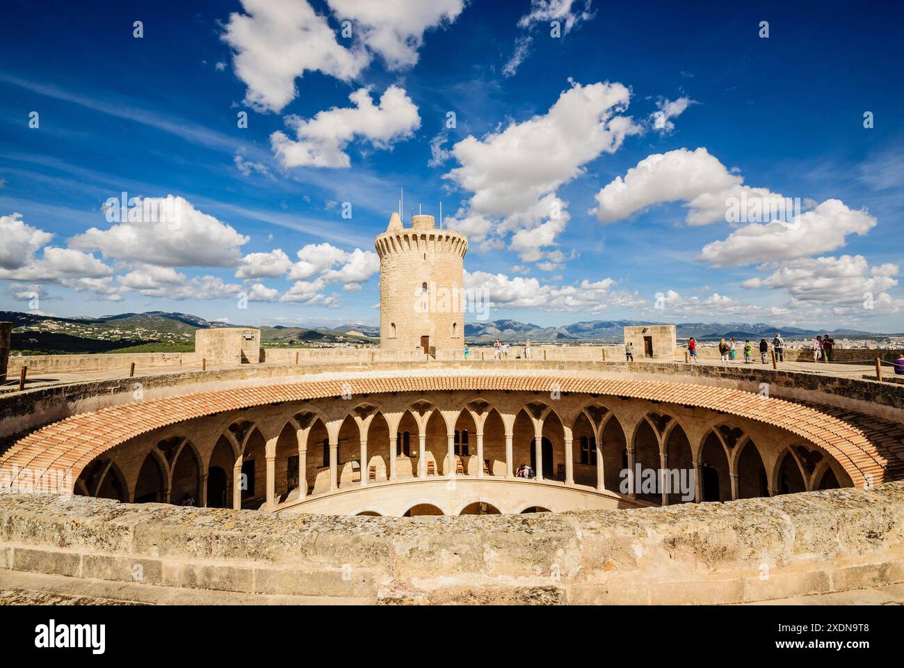 keep and circular courtyard, Bellver Castle -14th century-, Palma de ...
