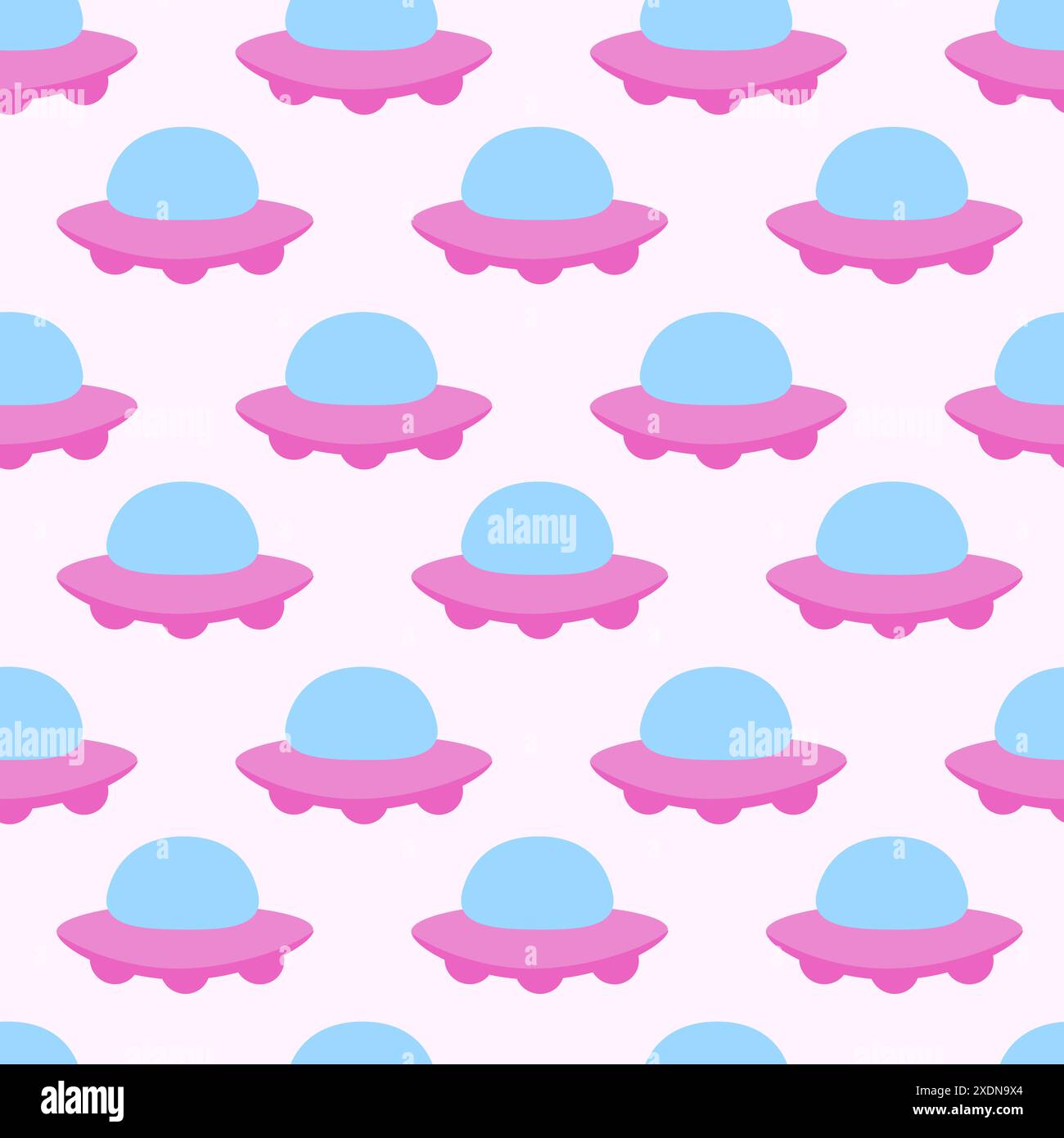 Alien pink spaceship, spacecrafts and UFO Seamless Pattern. Cosmic ship ...