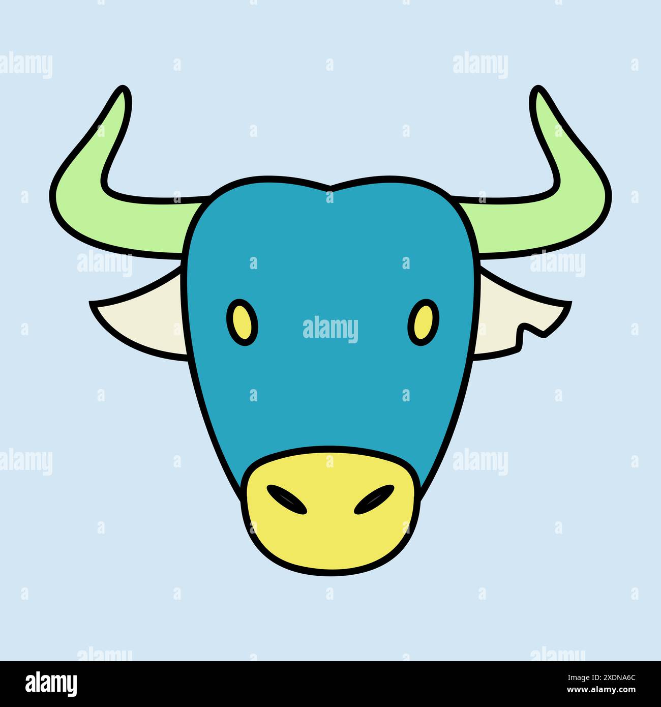 Spanish bull buffalo icon. Animal head vector. Agriculture sign. Graph ...