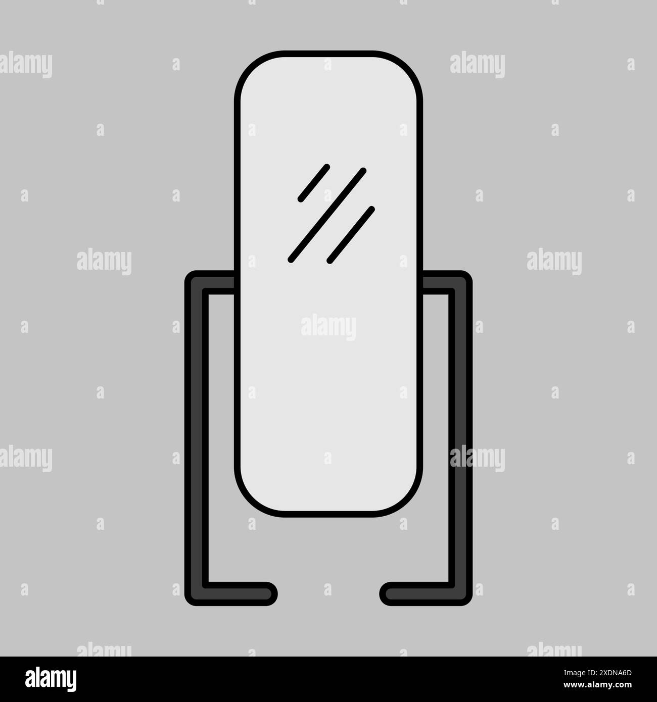 Mirror with stand in a sleek vector grayscale icon. Graph symbol for ...