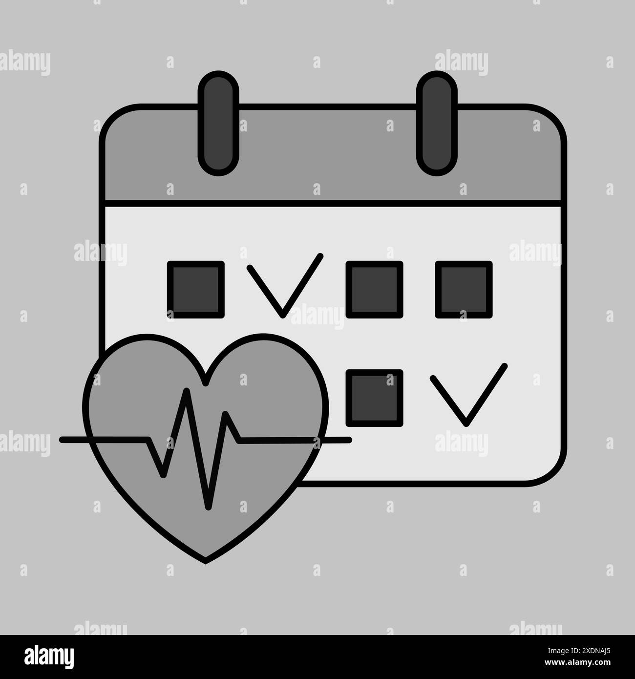 Fitness training day calendar vector grayscale icon. Gym calendar sign ...
