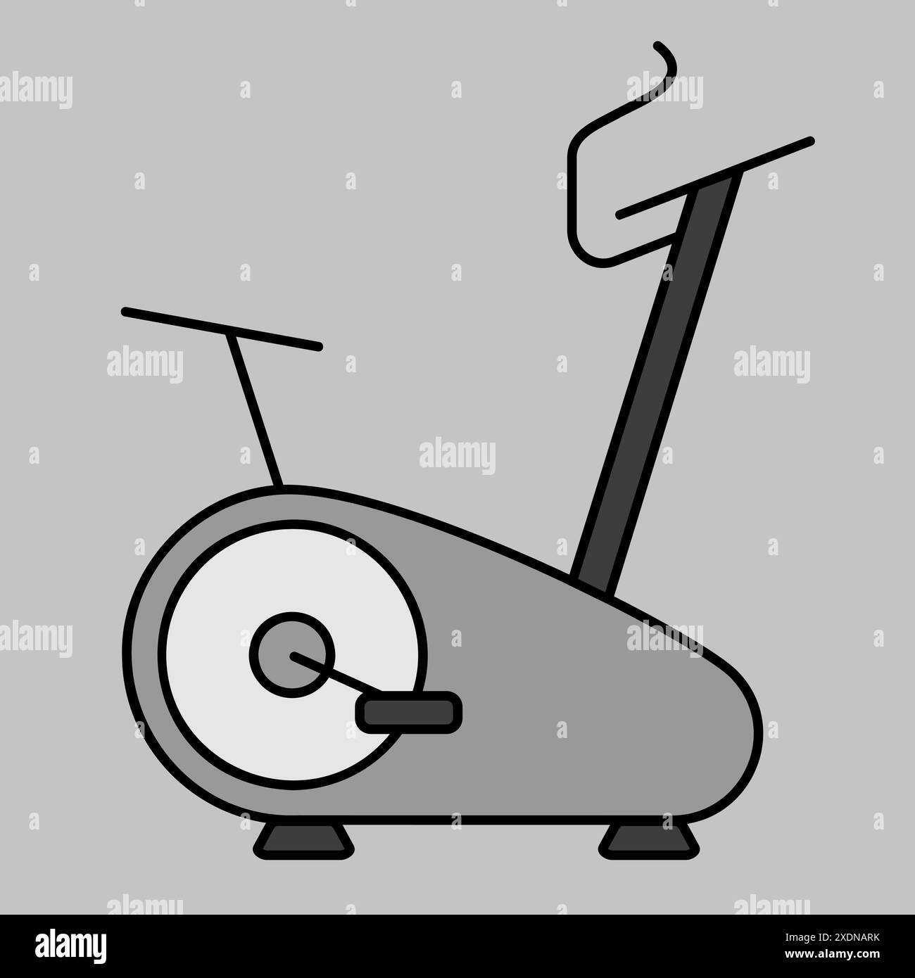 Exercise bike vector grayscale icon. Graph symbol for fitness and ...