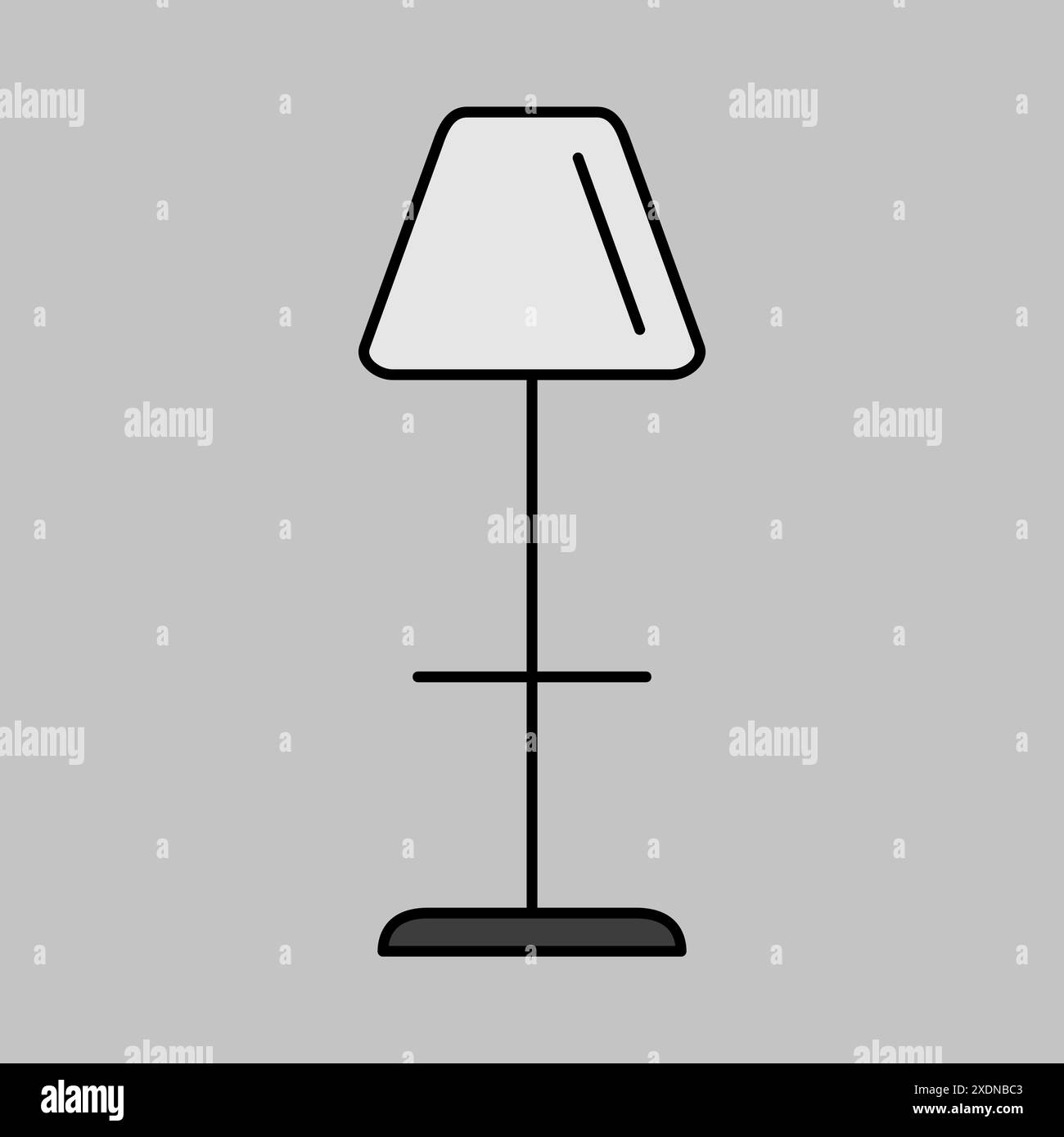 Floor lamp vector grayscale icon. Night lamp sign. Graph symbol for ...