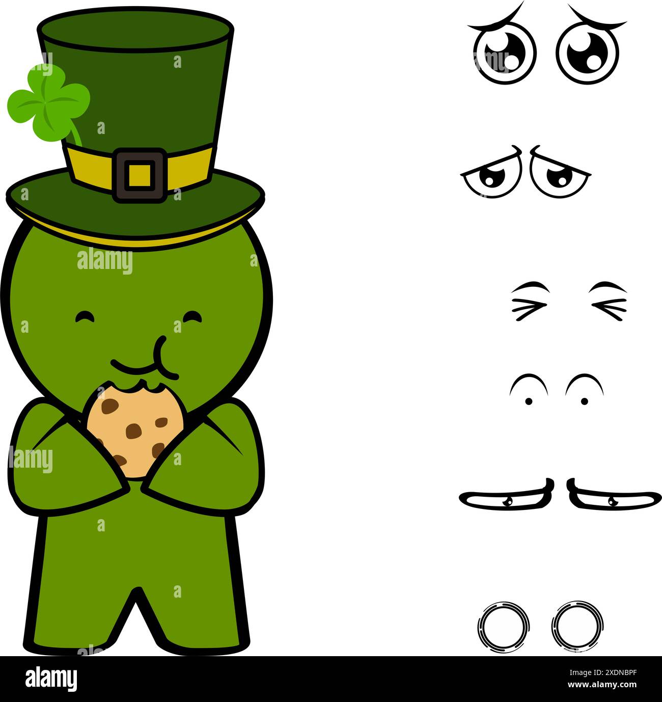 st patrick day character cartoon kawaii expresions pack collection in ...