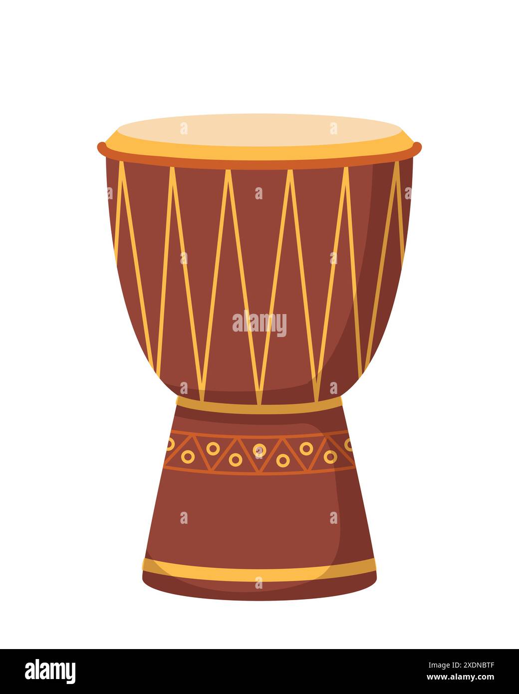 African djembe drum isolated on white background. Ethnic, traditional ...