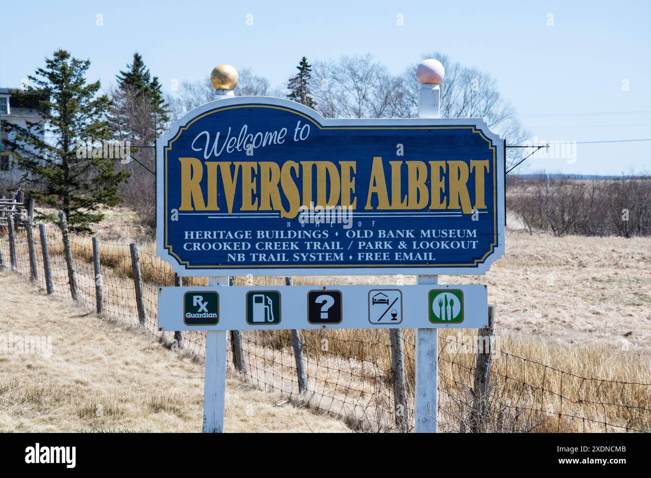 Welcome to Riverside-Albert sign on Main Street in New Brunswick ...