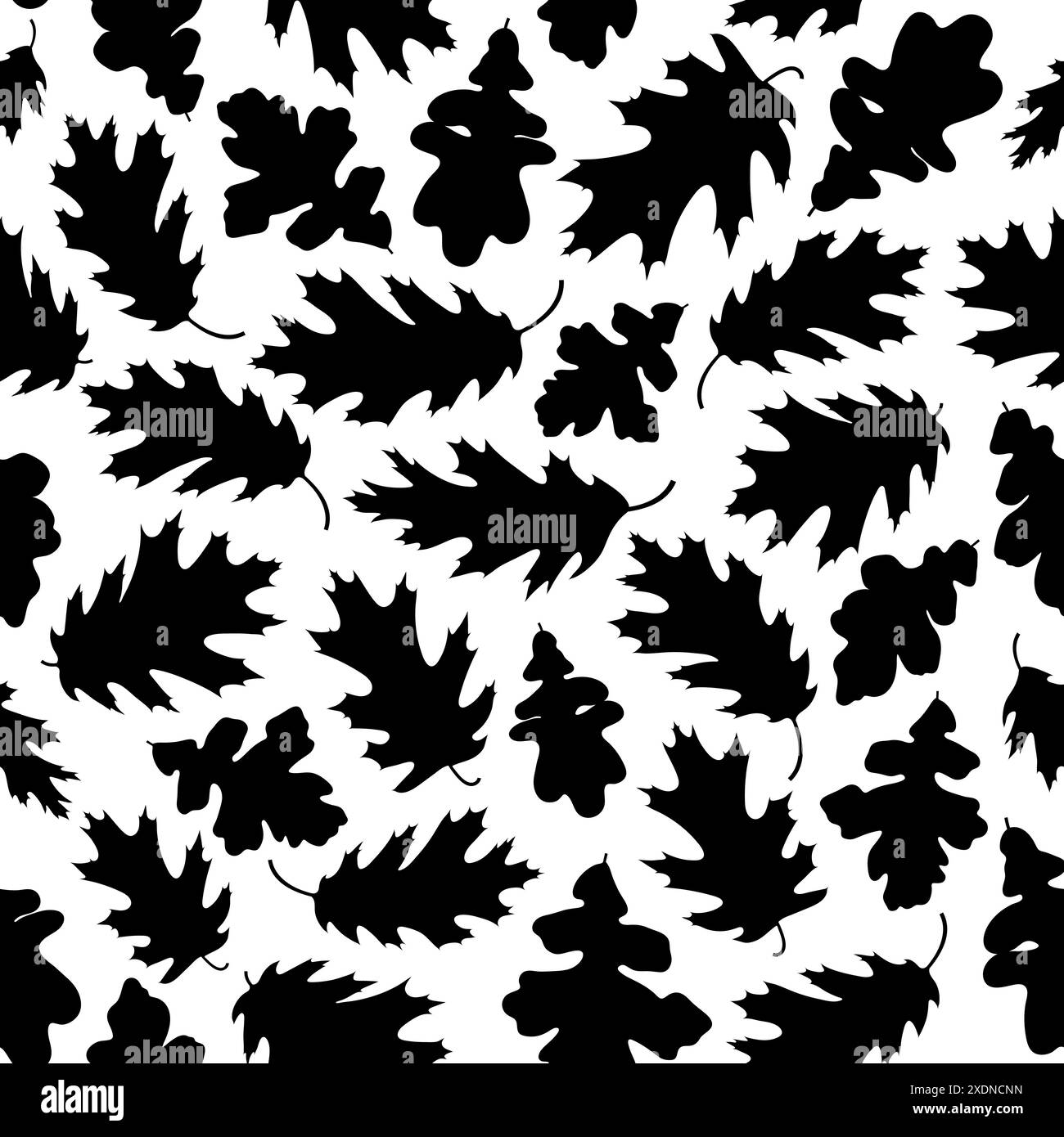 Falling oak leaves seamless pattern. Autumn foliage vector repeat ... Falling oak leaves seamless pattern. Autumn foliage vector repeat ...