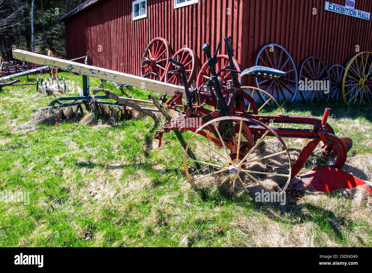 Old farming equipment at the Albert County Museum in Hopewell Cape, New ...