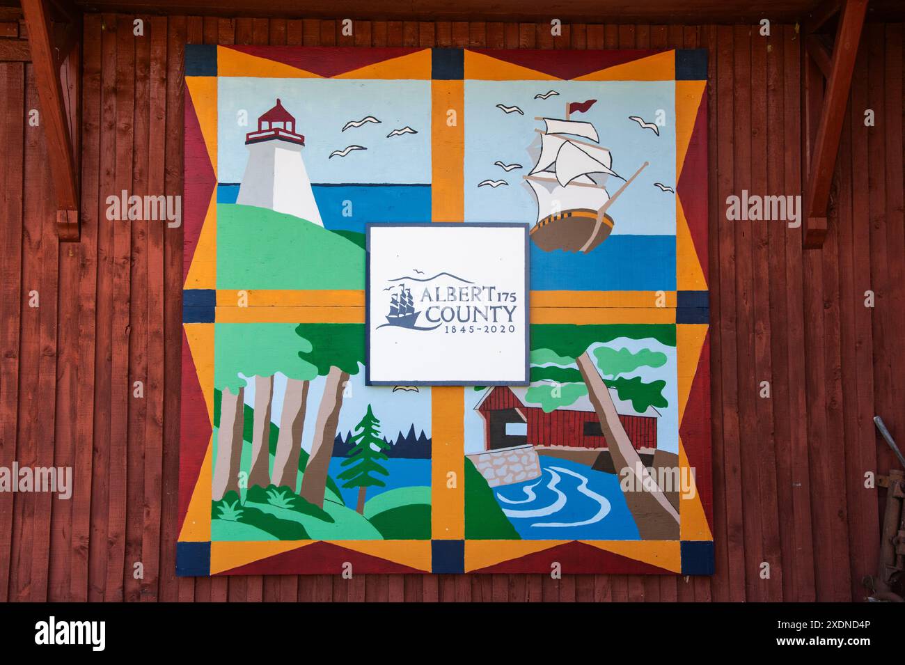 Albert County mural on the exhibition hall at the Albert County Museum ...