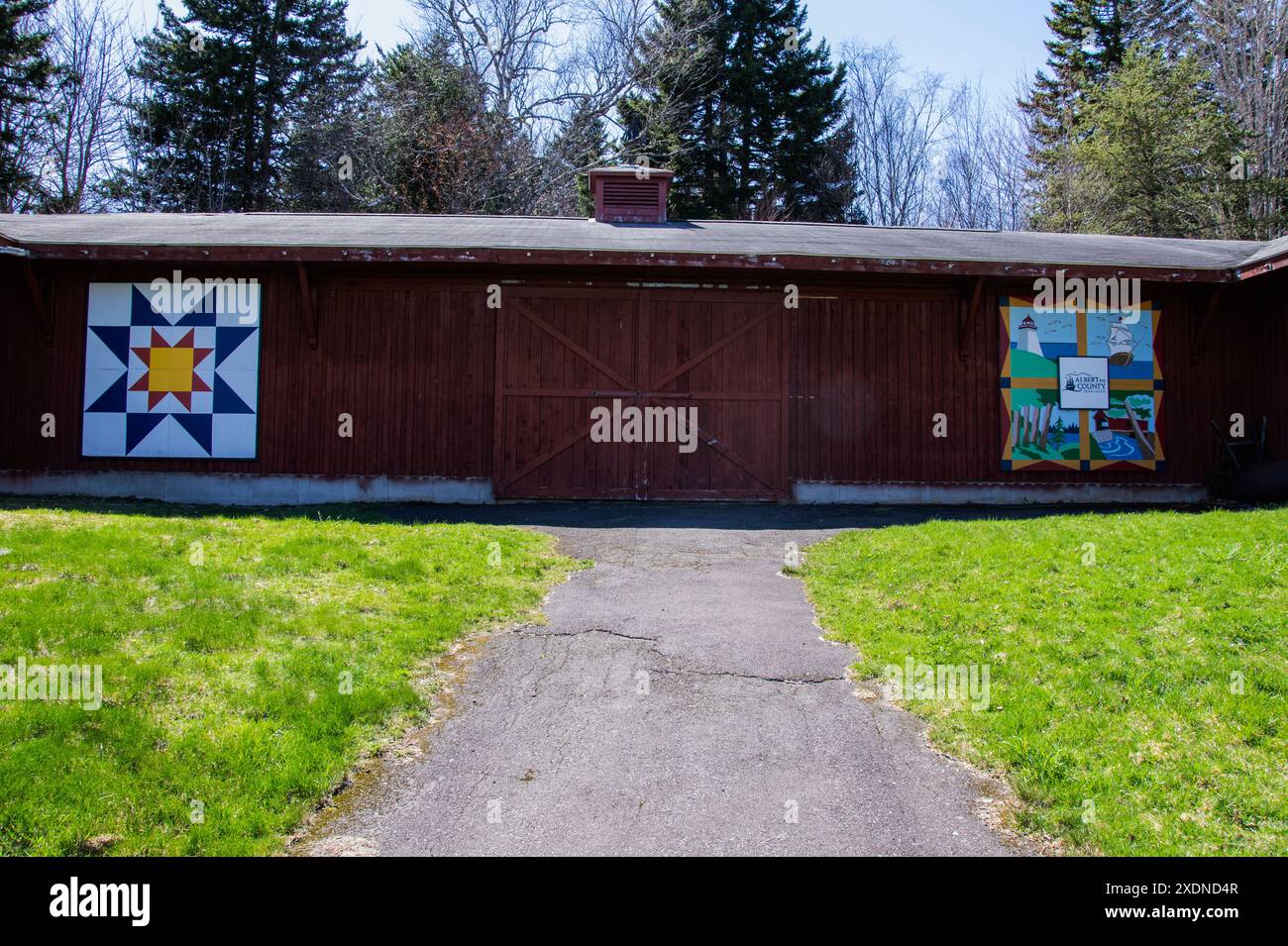 Murals on the exhibition hall at the Albert County Museum in Hopewell ...