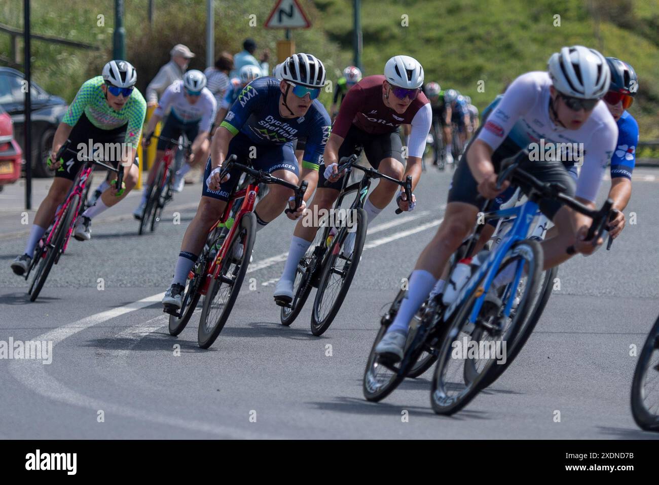 Mens Peloton during the British National Road Cycling Championships in ...