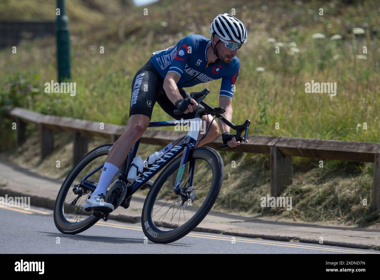 Male rider during the British National Road Cycling Championships in ...