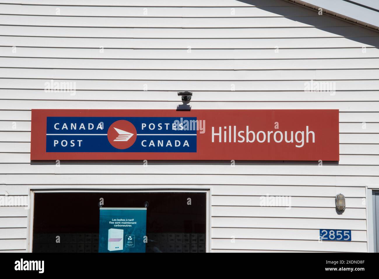Post office sign on Main Street in Hillsborough, New Brunswick, Canada ...