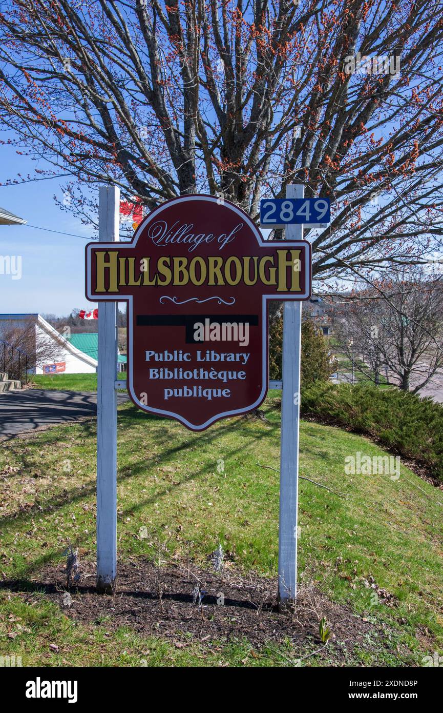 Welcome to the village of Hillsborough and public library sign in New ...