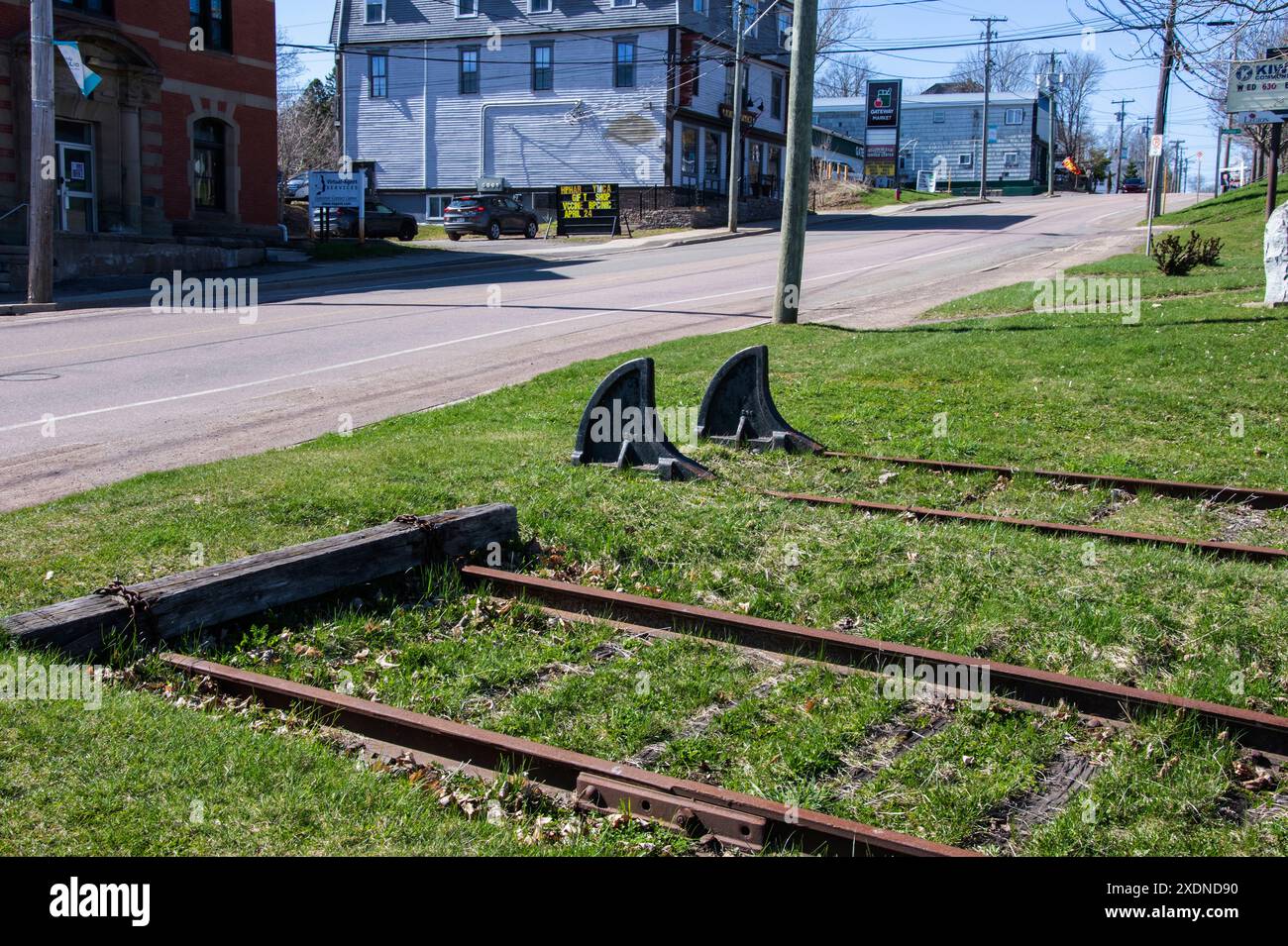 Train buffers at the railway museum in Hillsborough, New Brunswick ...