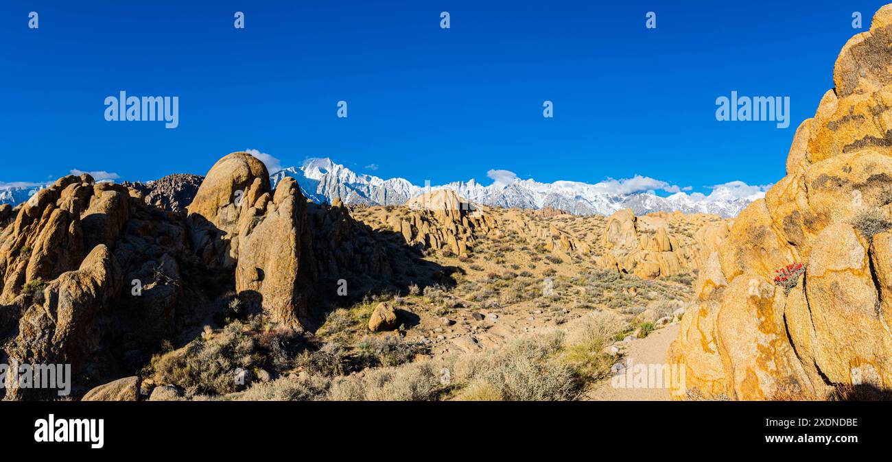 The Alabama Hills and The Snow Capped Sierra Nevada Range, Alabama ...