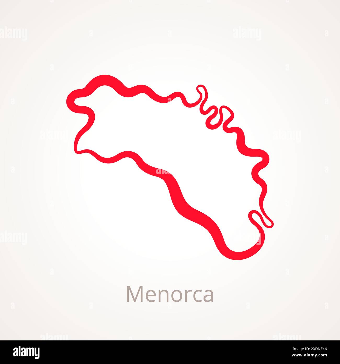 Outline map of Menorca marked with red line Stock Vector Image & Art ...