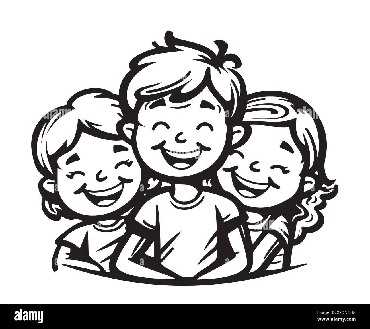 Vector illustration of cheerful children. Friends Stock Vector Image ...