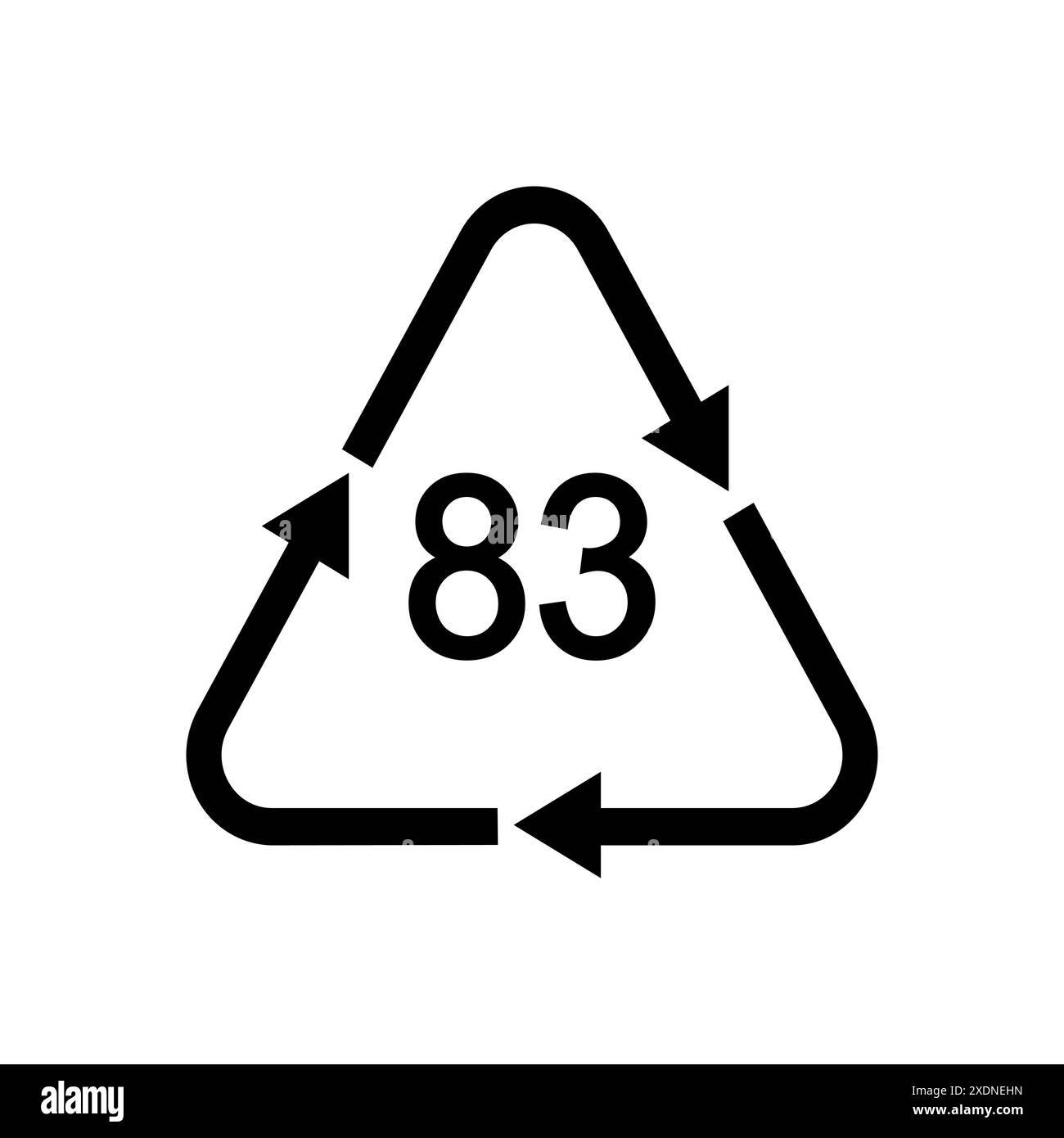 Paper and fibreboard or tinplate recycling sign. Number 83 in ...