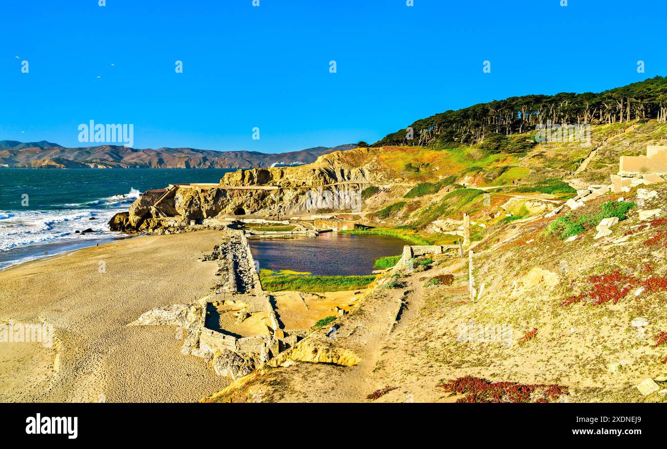 Ruins of Sutro Baths at the seaside in San Francisco - California ...