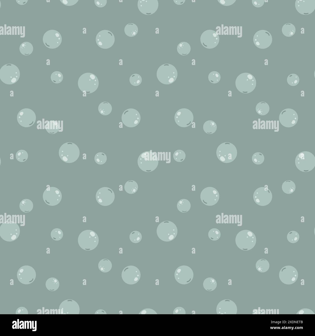 Water bubbles seamless pattern. Underwater life endless background. Vector hand drawn flat ...