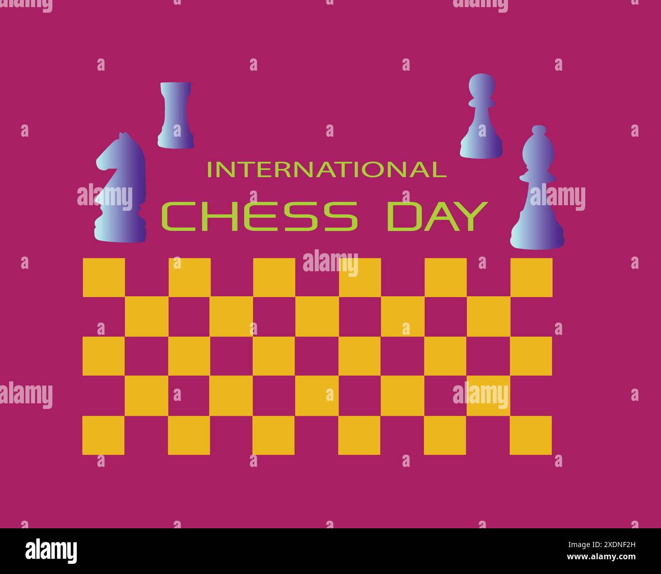 international chess day event celebration greetings card design Stock ...