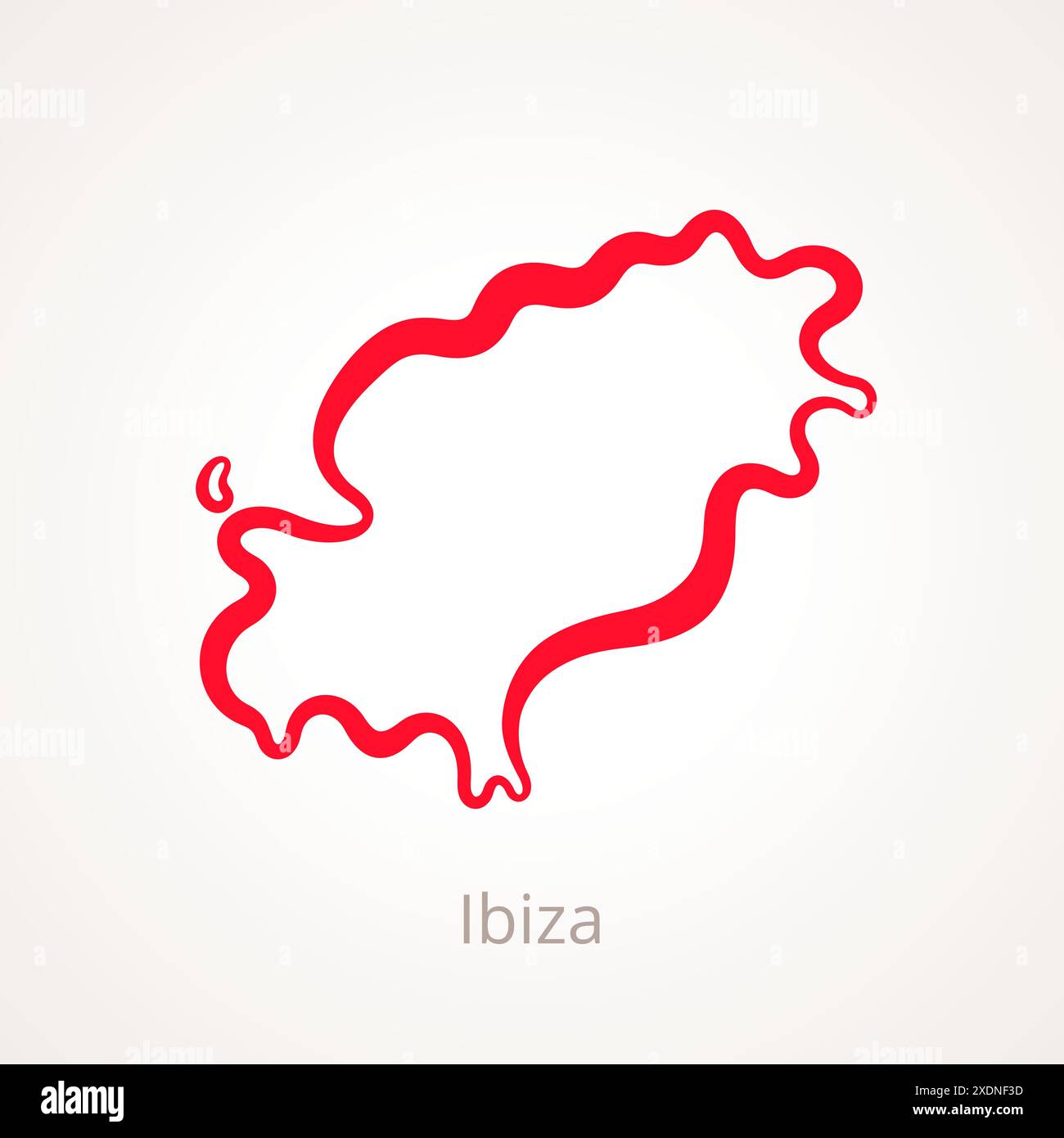 Outline map of Ibiza marked with red line Stock Vector Image & Art - Alamy