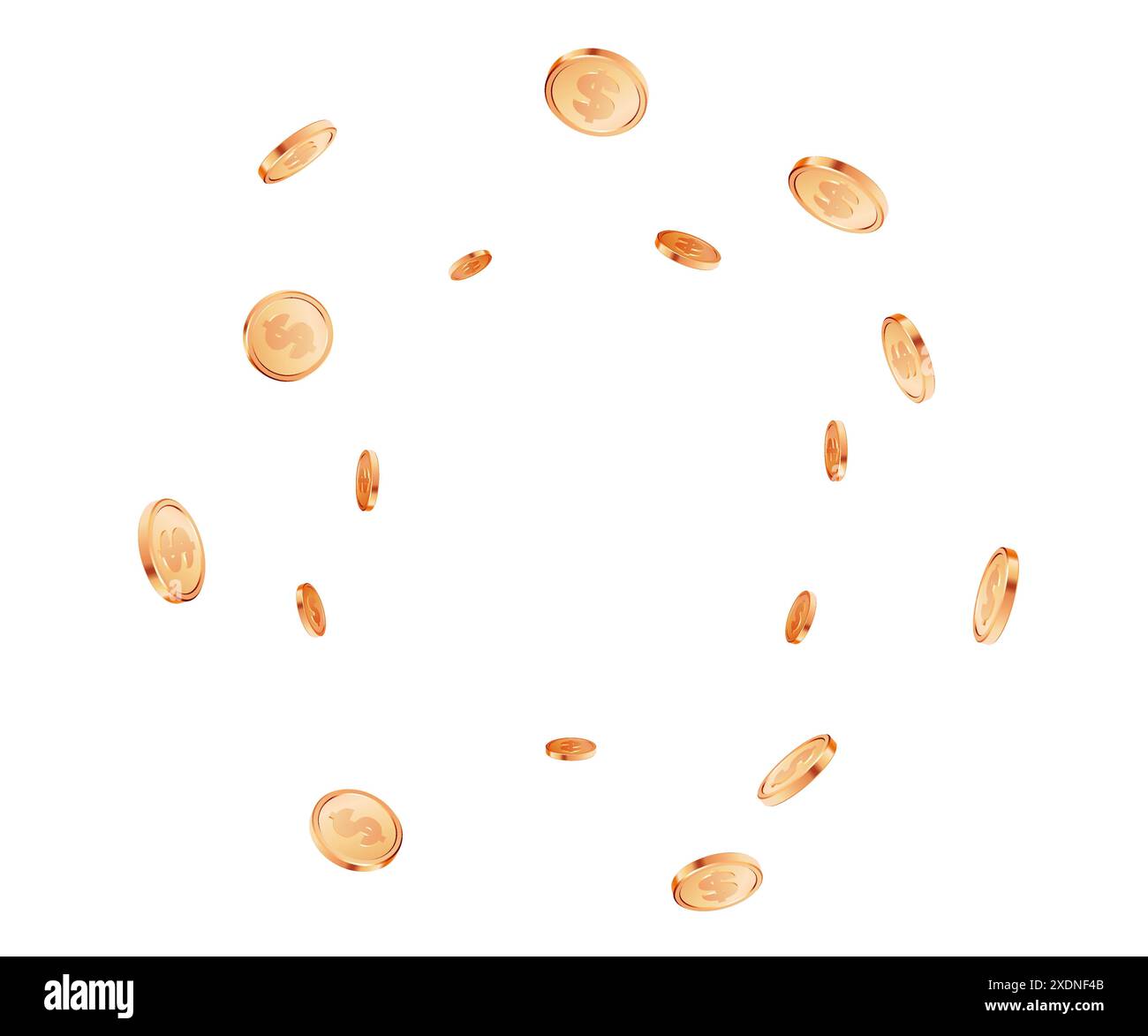 Gold coins explosion on white background Stock Vector Image & Art - Alamy