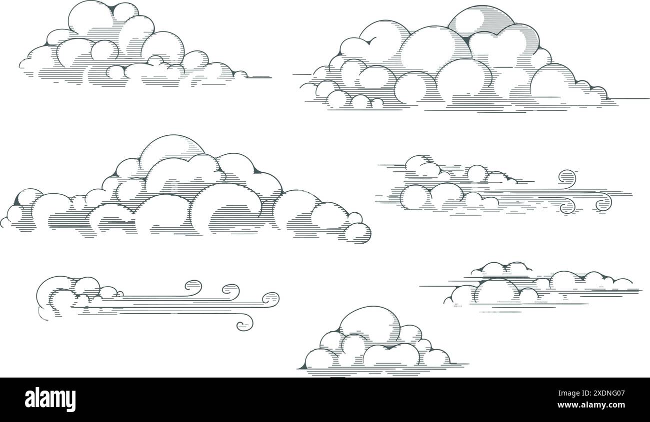 Hand drawn clouds sketch Stock Vector Image & Art - Alamy